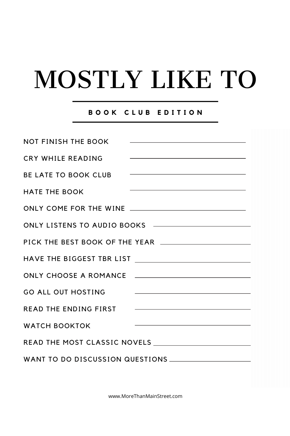 5 Fun and Free Printable Book Club Games